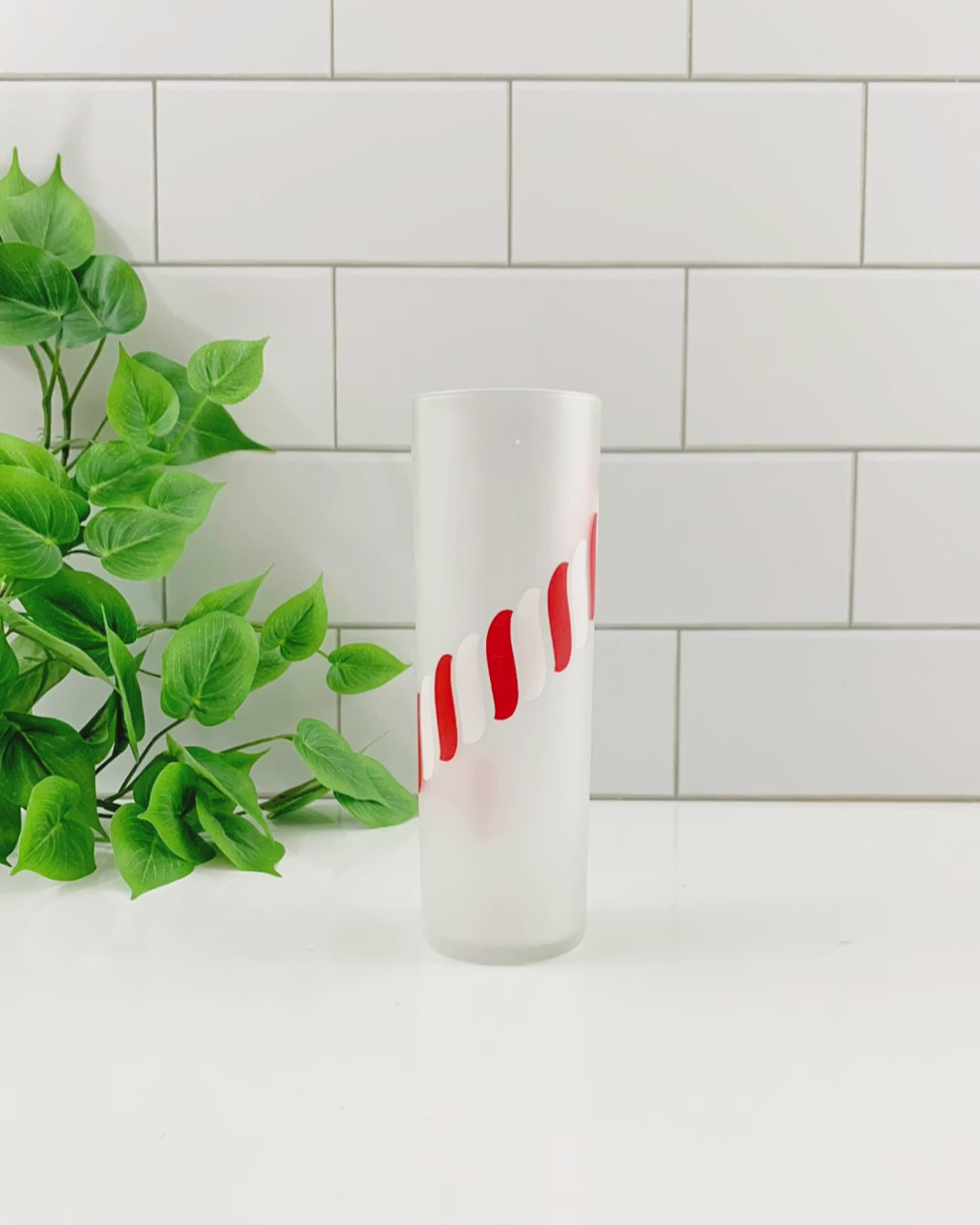 Set of 8 Vintage Libbey Rainbow Candy Stripe Frosted Iced Tea Glasses ...