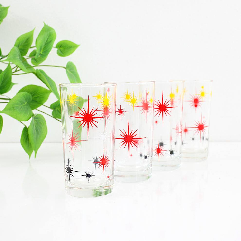 SOLD - Mid Century Modern Atomic Starburst Glasses – Wise Apple Vintage