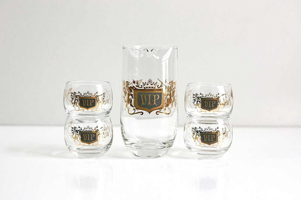 SOLD - Mid Century Modern VIP Cocktail Set / Vintage VIP Glasses and P ...