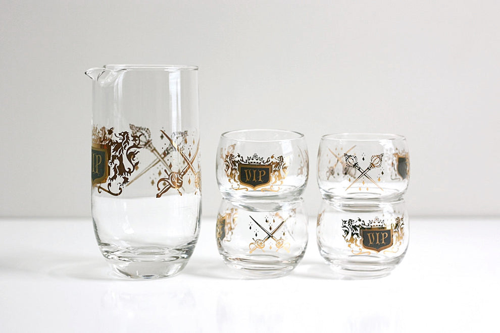 SOLD - Mid Century Modern VIP Cocktail Set / Vintage VIP Glasses and P ...