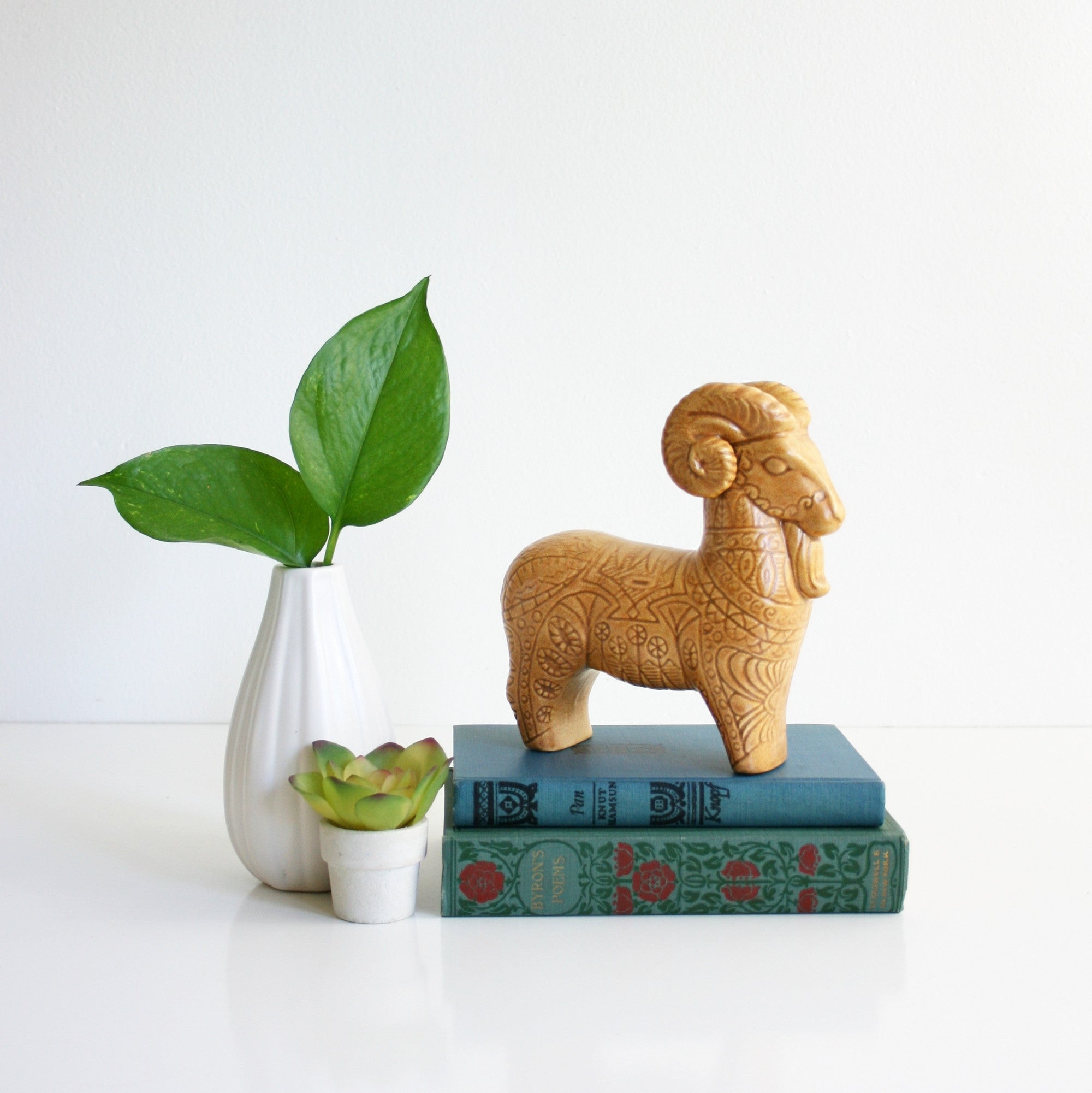SOLD - Mid Century Modern Bitossi Inspired Ceramic Ram / Vintage Raymo ...