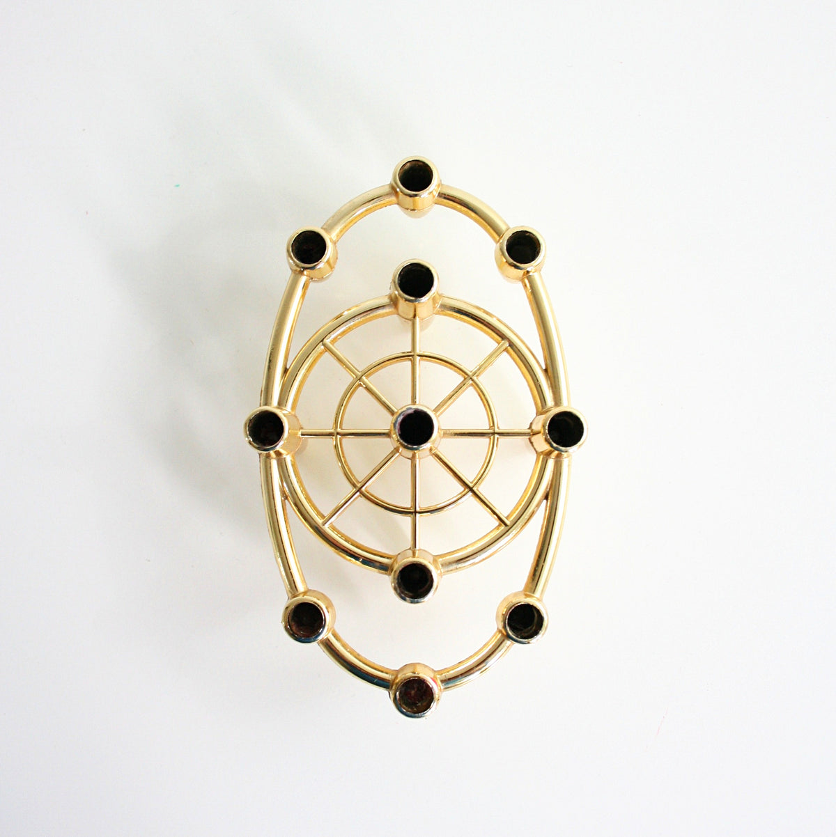 SOLD - Mid Century Modern Gold Atomic Tiny Taper Candle Holder by Colo ...