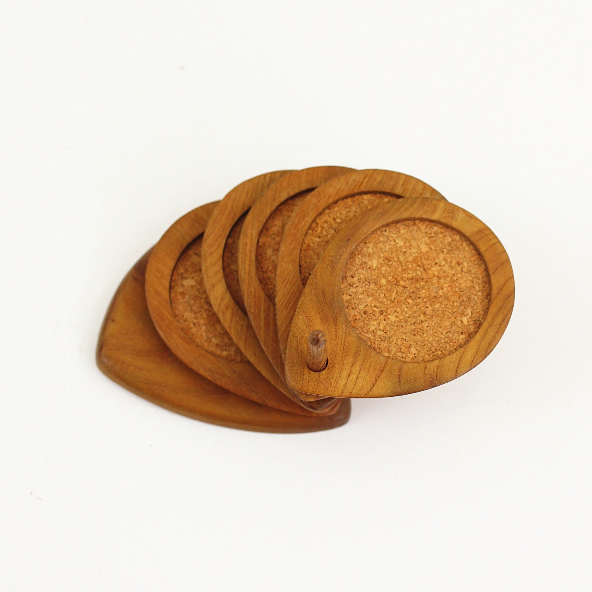 SOLD - Mid Century Modern Hand Carved Teak Wood Coasters – Wise Apple ...