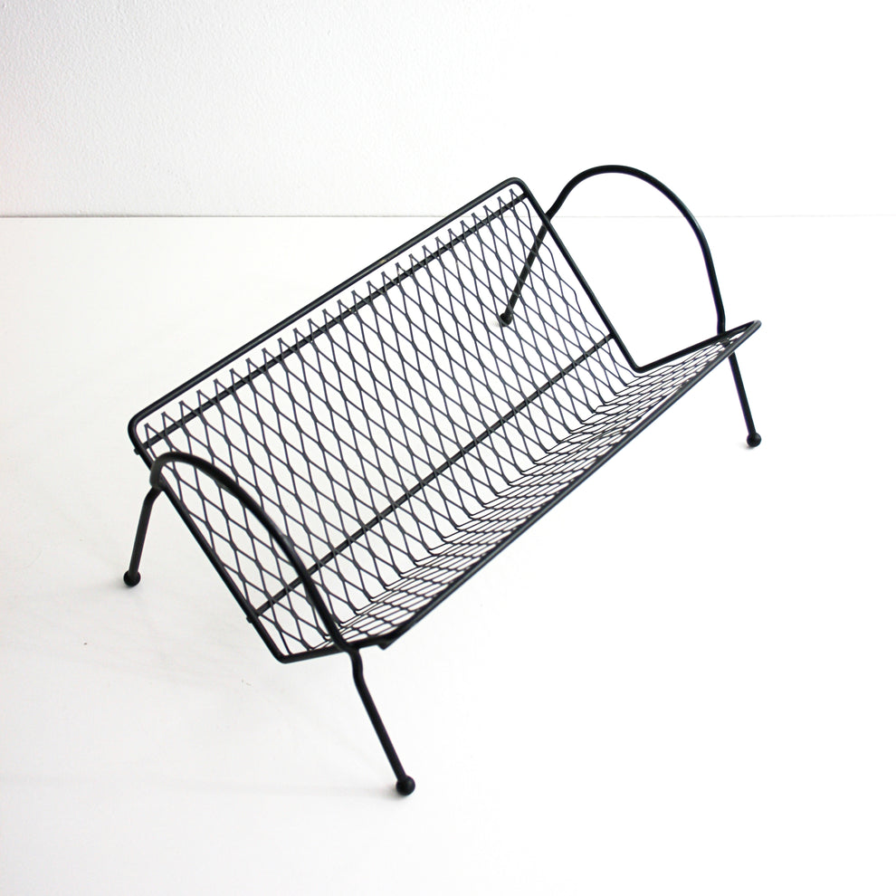 SOLD - Mid Century Black Metal Book Rack – Wise Apple Vintage