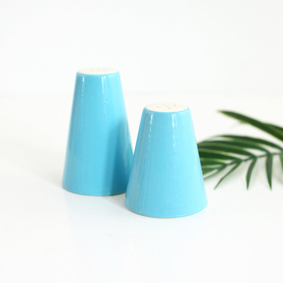 SOLD - Mid Century Aqua Blue Swiss Alpine Salt and Pepper Shakers ...