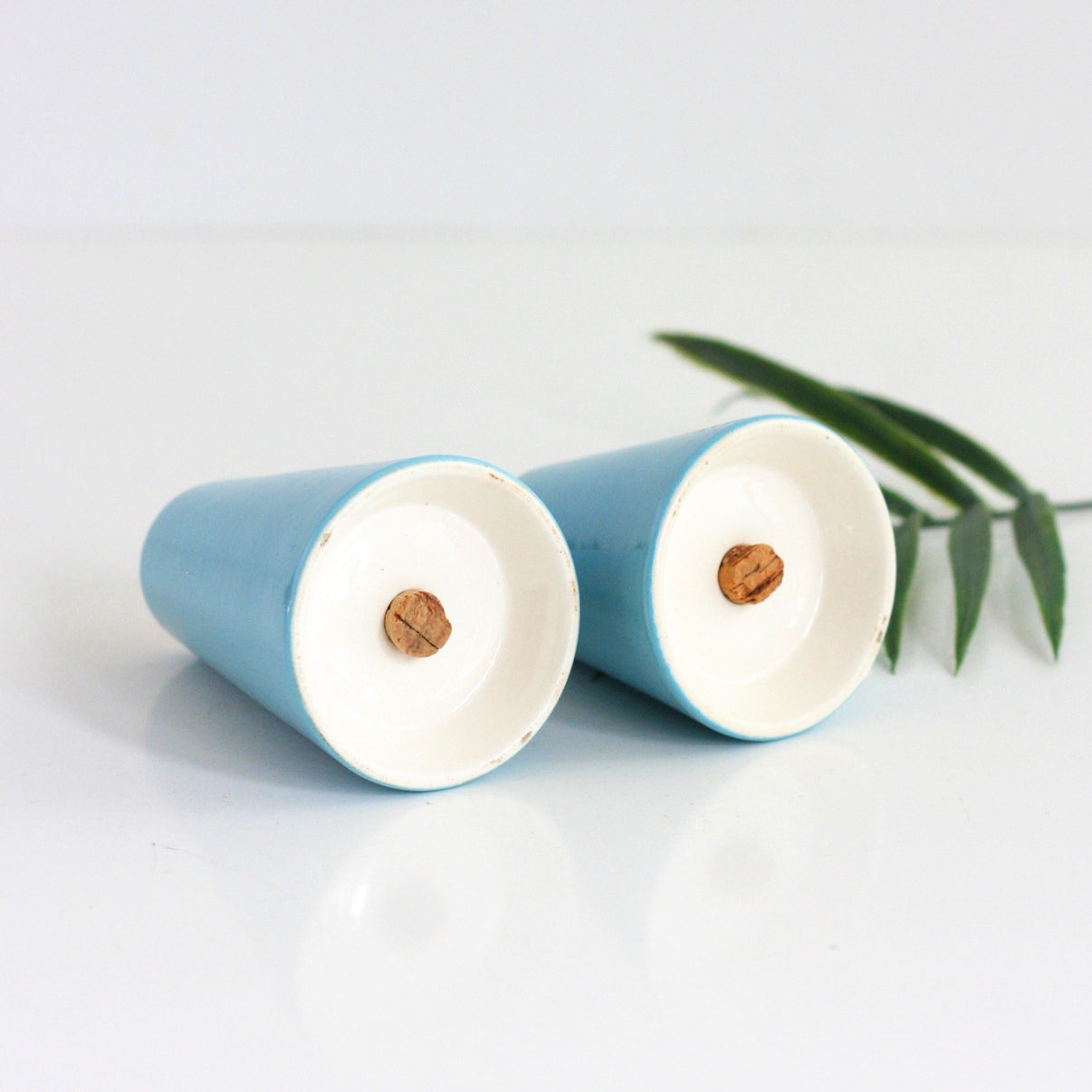 SOLD - Mid Century Aqua Blue Swiss Alpine Salt and Pepper Shakers ...