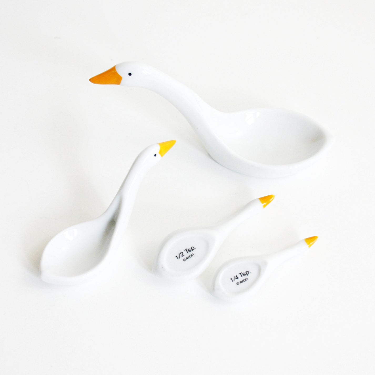 SOLD - Vintage Porcelain Geese Measuring Spoons Set by Avon – Wise ...