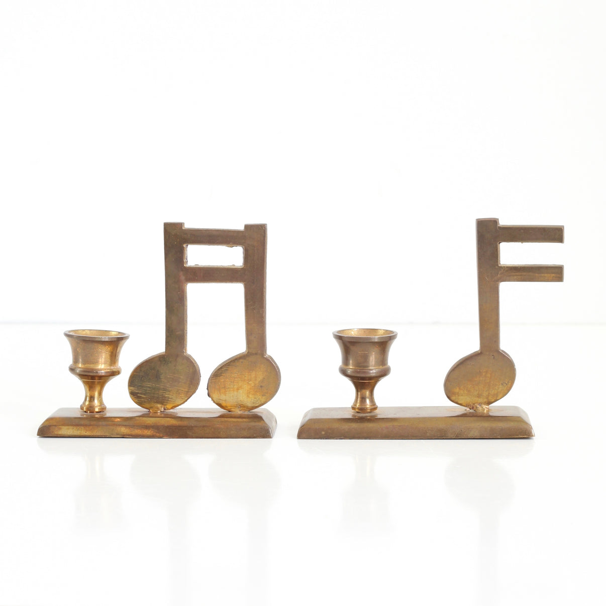 SOLD - Vintage Brass Musical Note Candlesticks – Wise Apple Vintage