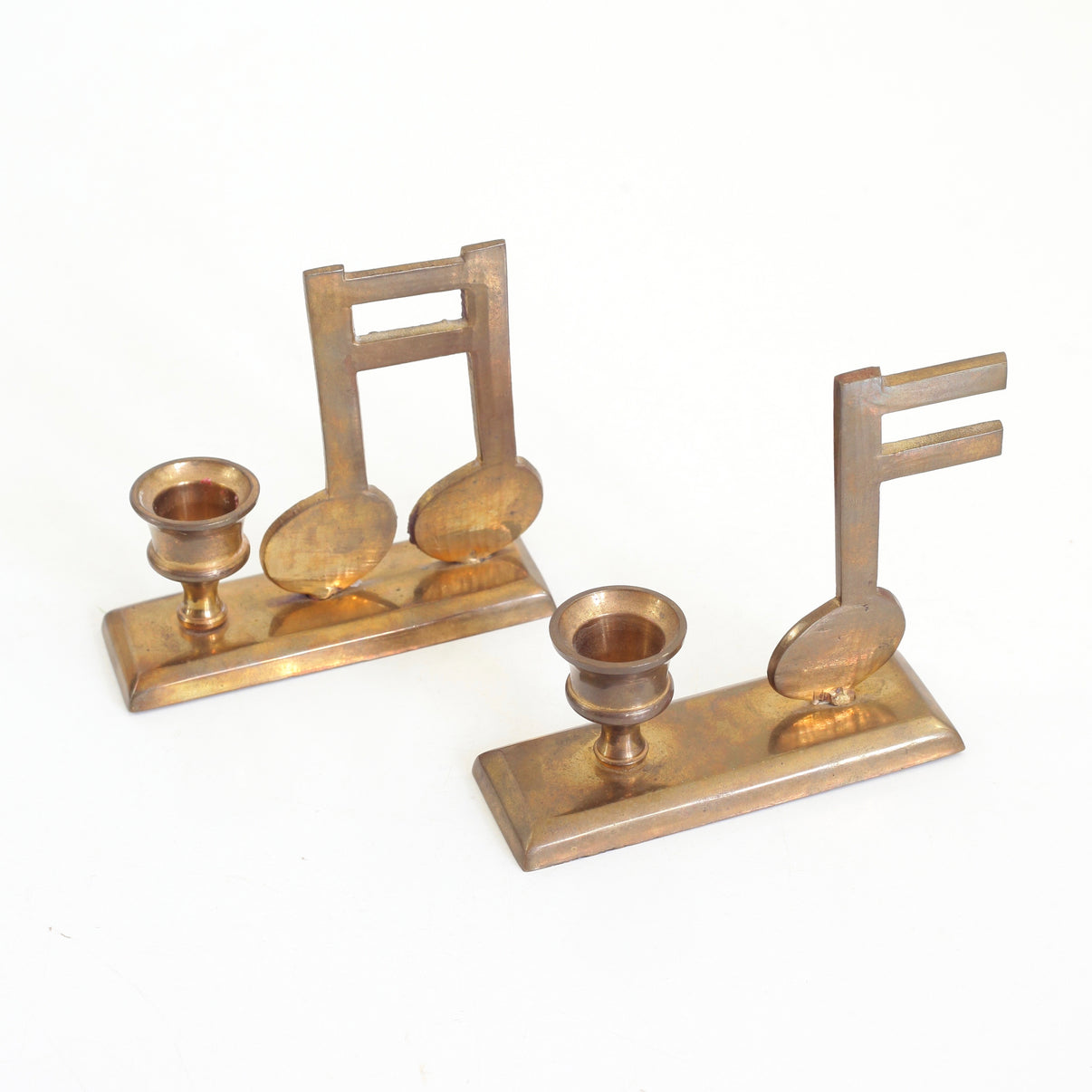 SOLD - Vintage Brass Musical Note Candlesticks – Wise Apple Vintage