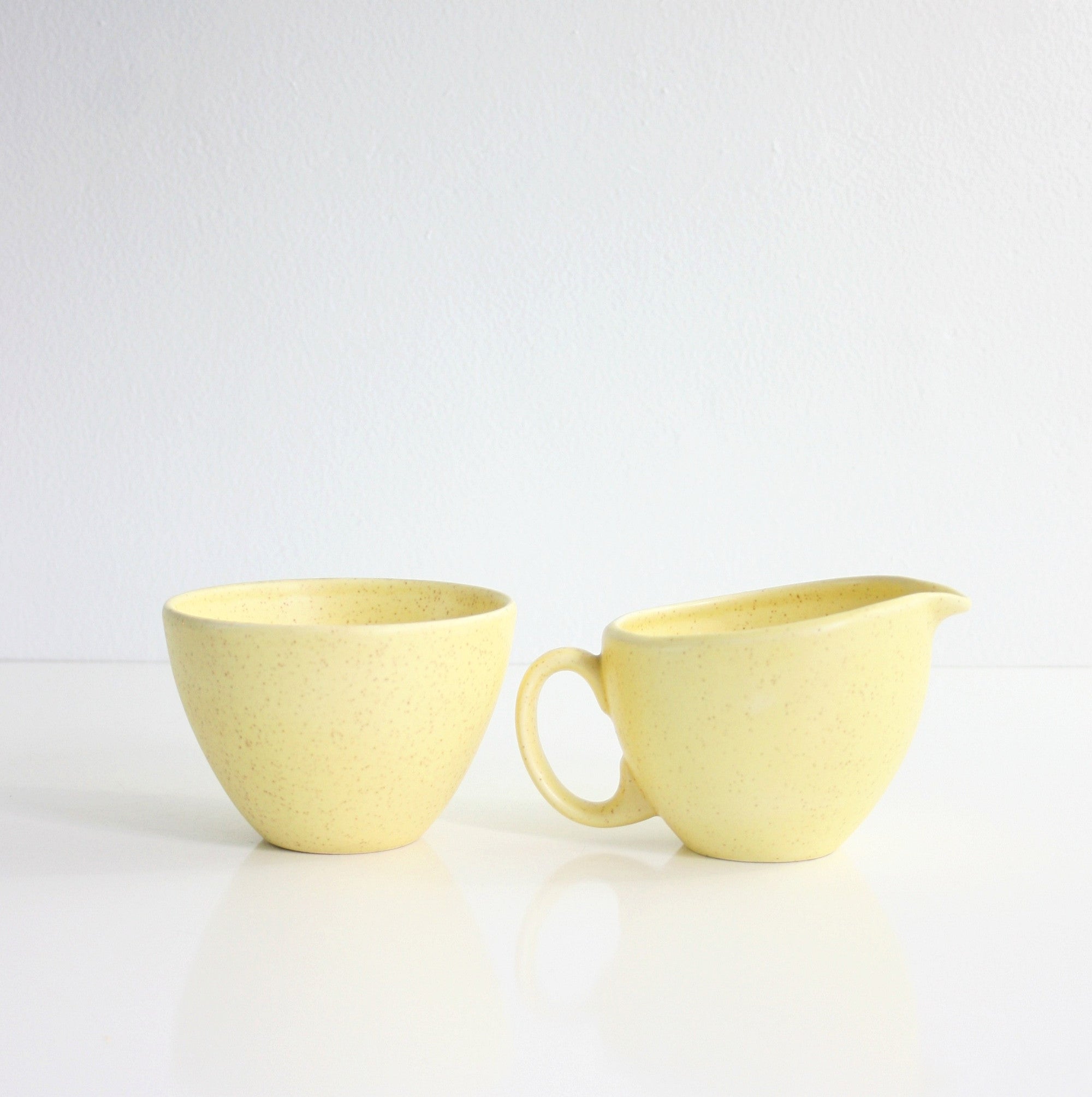 SOLD - Vintage Canonsburg Pottery Sunbeam Cream and Sugar Set / Mid Ce ...