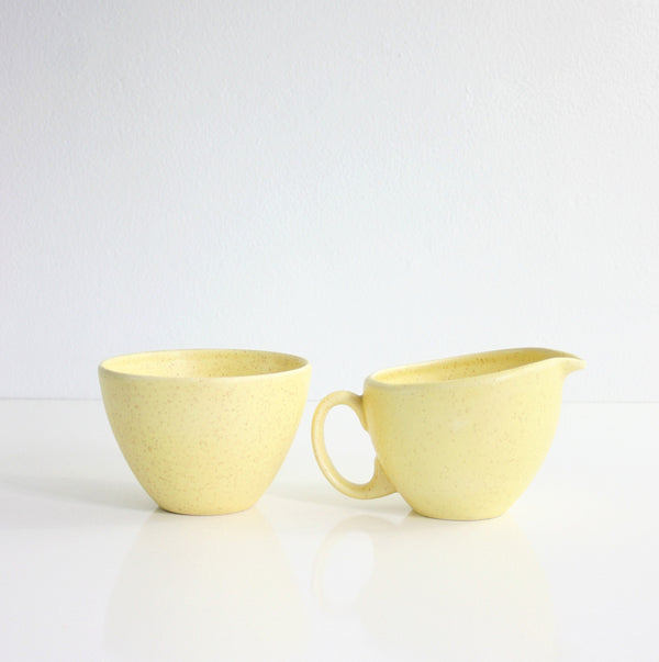 SOLD - Vintage Canonsburg Pottery Sunbeam Cream and Sugar Set / Mid Ce ...