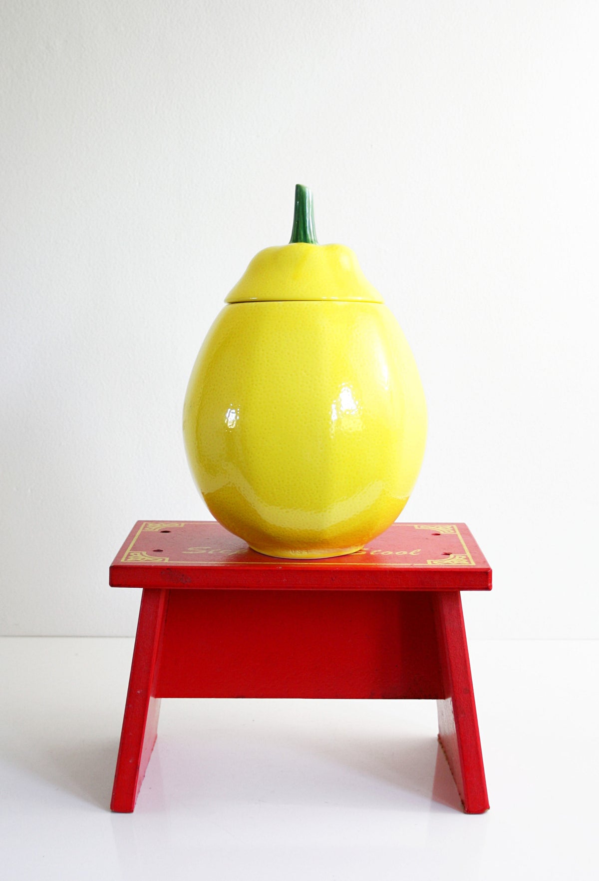 SOLD - Vintage Ceramic Lemon Cookie Jar / Mid Century Yellow Lemon Fru ...