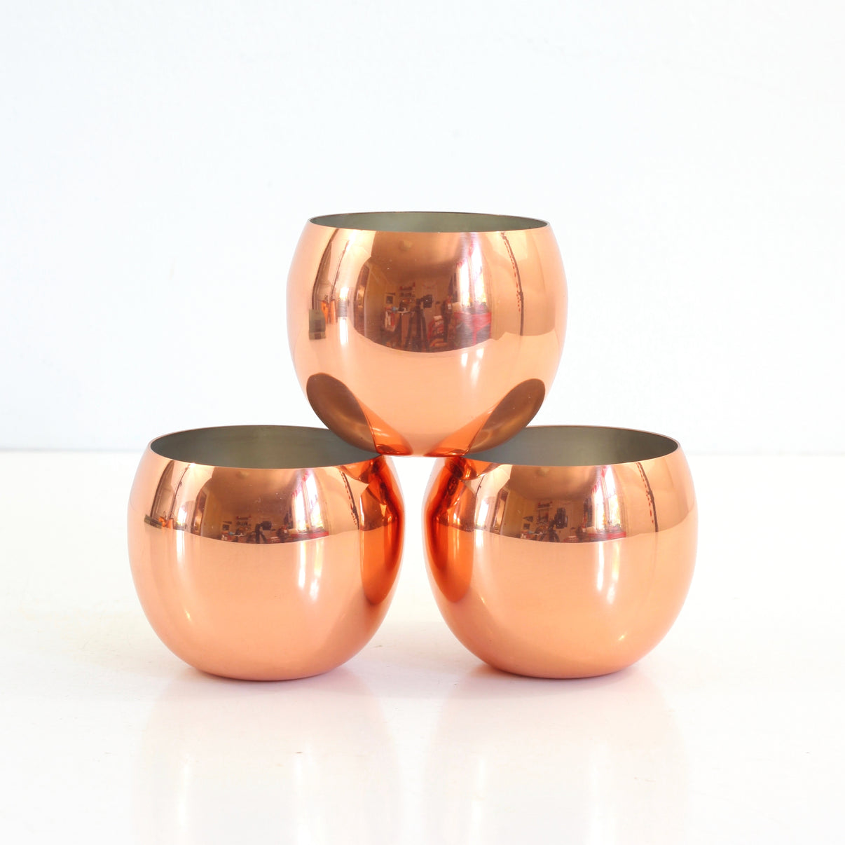 SOLD - Mid Century Copper Roly Poly Tumblers by Coppercraft Guild ...