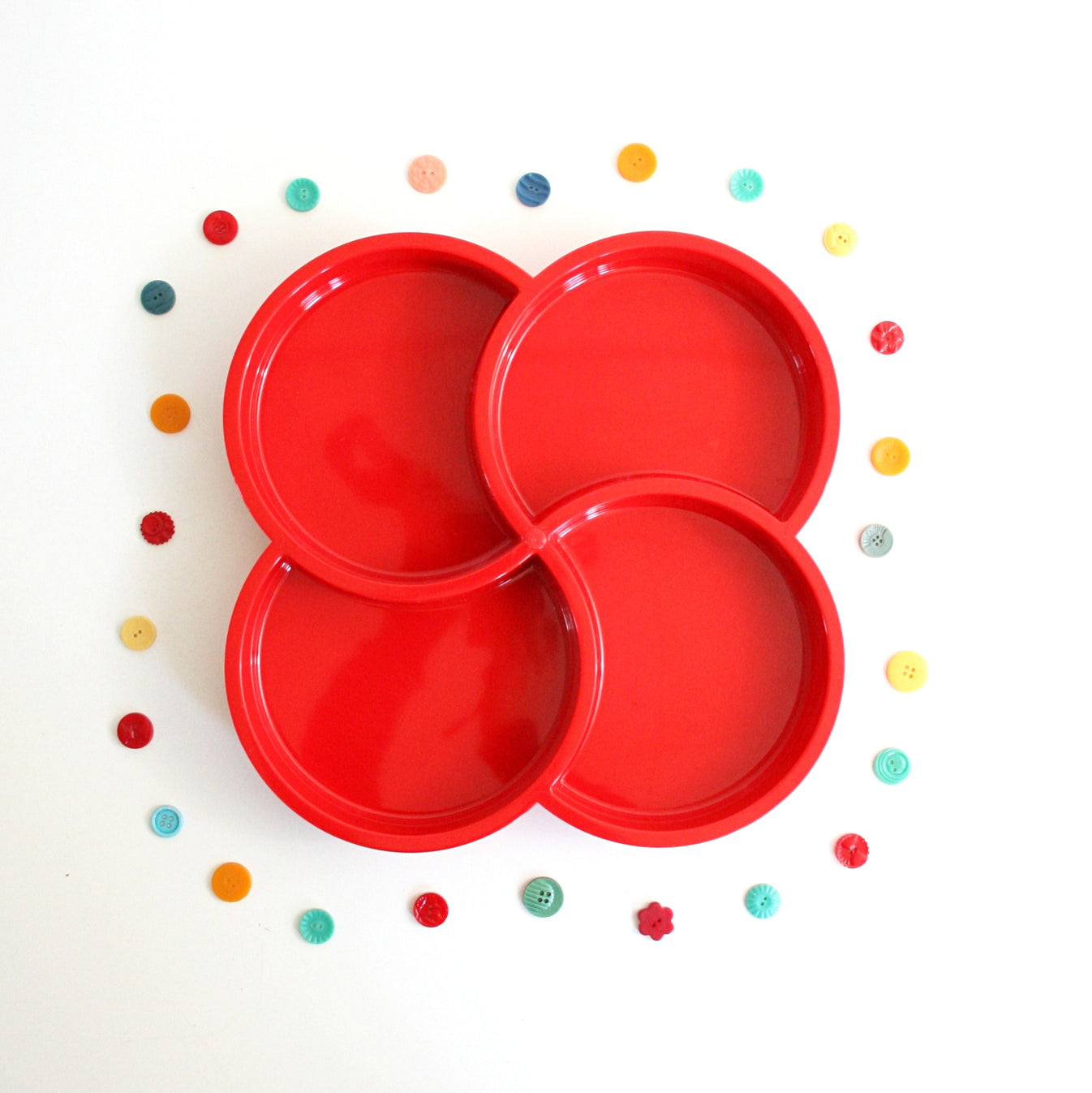 SOLD - Mid Century Modern Dansk Red Pinwheel Dish by Gunnar Cyren ...