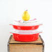 SOLD - Vintage Red Pyrex 1 Quart Divided Casserole Dish – Wise Apple ...