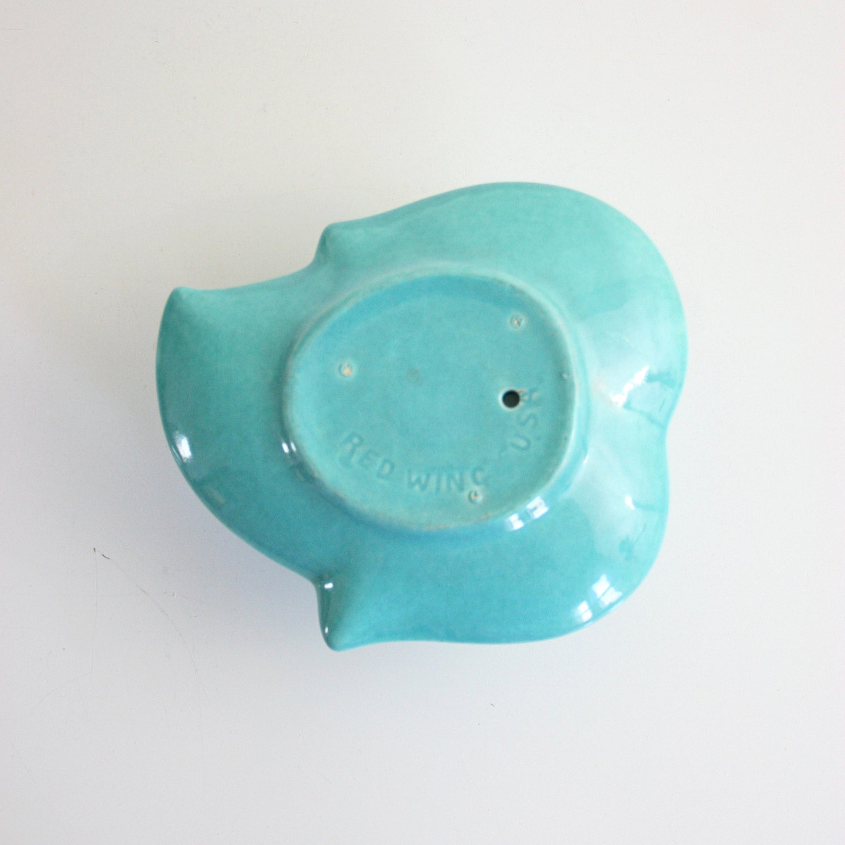 SOLD - Mid Century Modern Red Wing Pottery Planter / Aqua Leaf – Wise ...