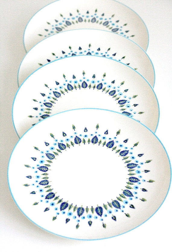 SOLD - Vintage Swiss Alpine Dinner Plates / Mid Century Swiss Chalet P ...