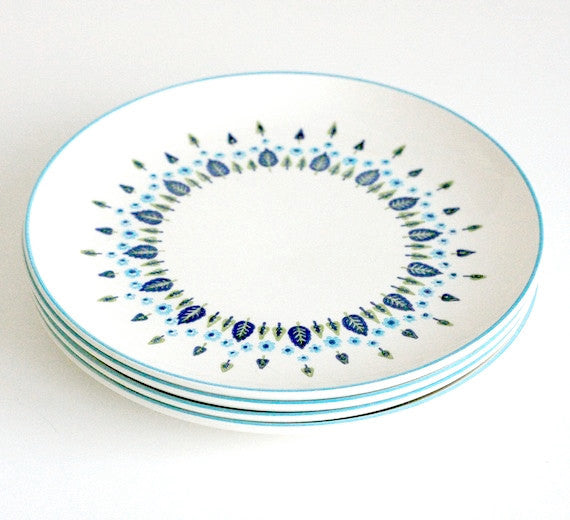 SOLD - Vintage Swiss Alpine Dinner Plates / Mid Century Swiss Chalet P ...