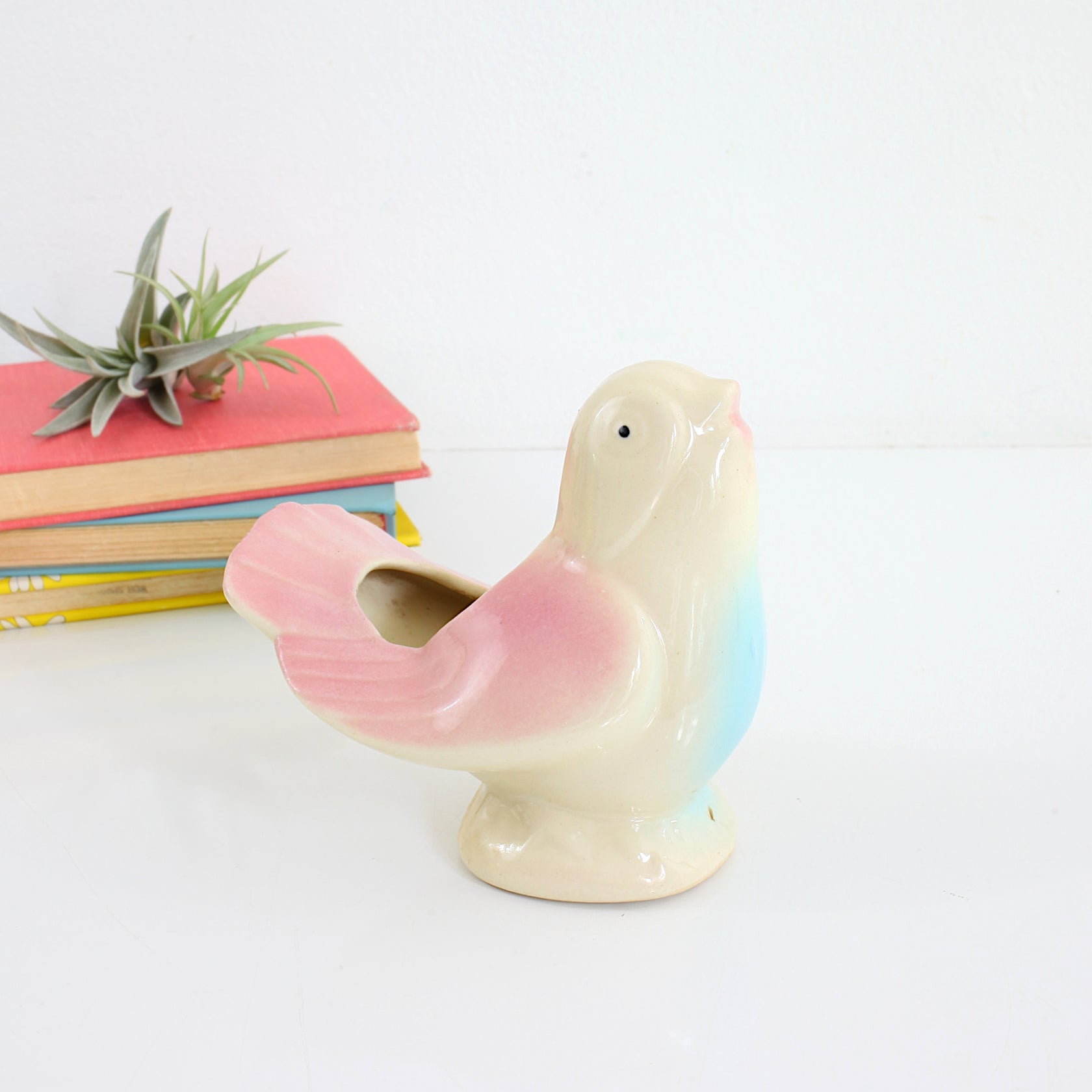 Vintage Pink & Blue Bird Planter – Wise Apple Vintage