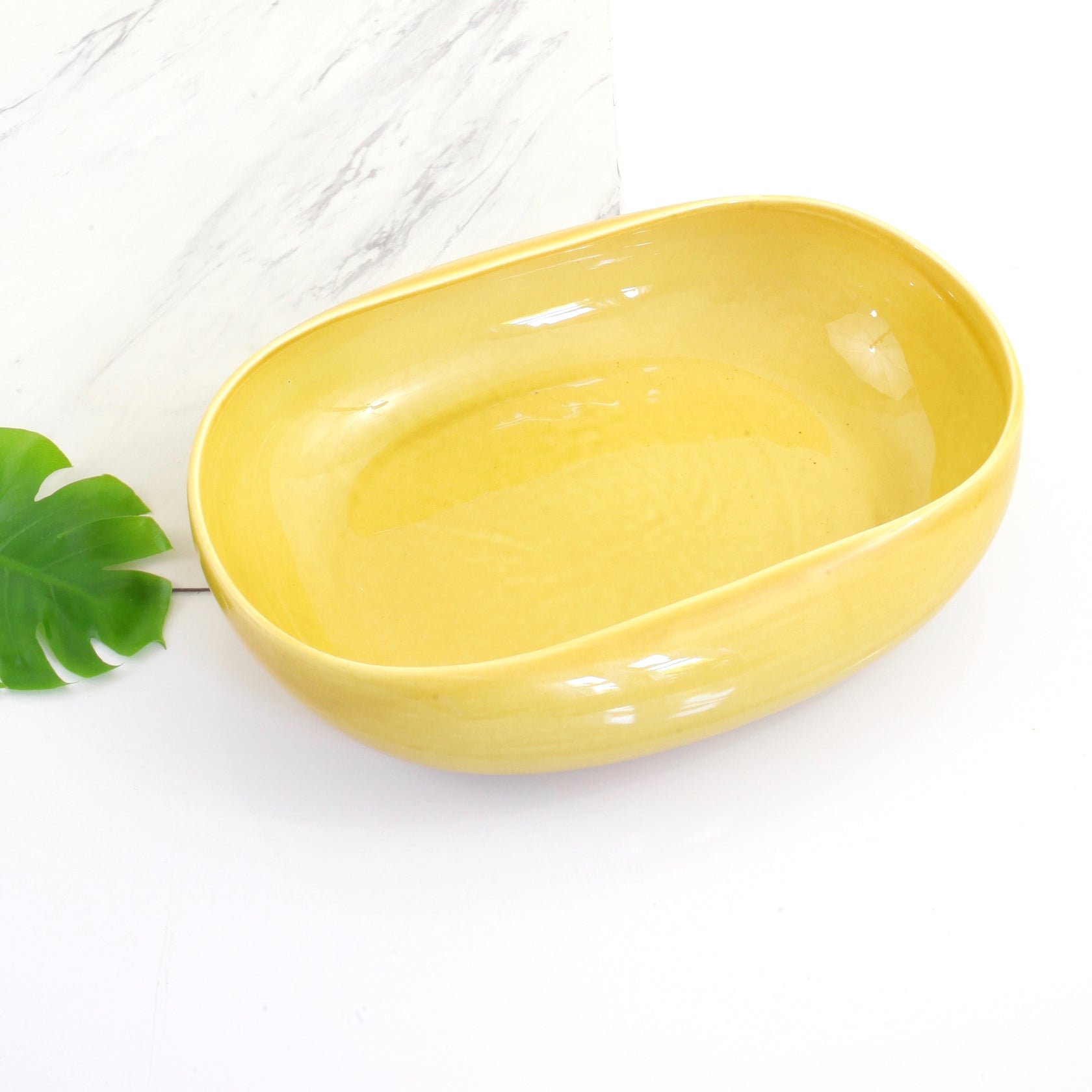 SOLD - Vintage Russel Wright Chartreuse American Modern Serving Bowl b ...